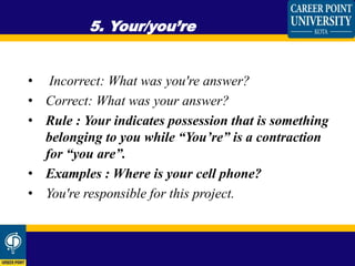 Most common grammar errors | PPTX