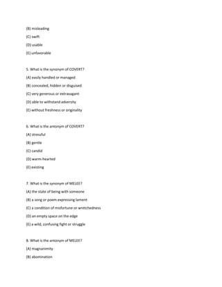 Most Common Gre Vocab Words | PDF