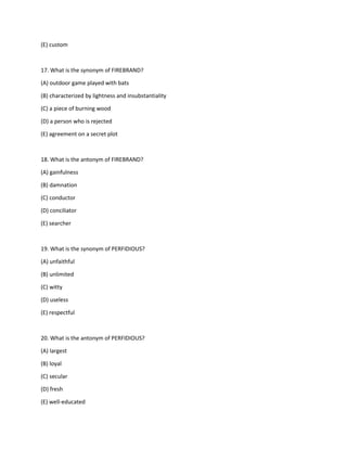 Most Common Gre Vocab Words | PDF