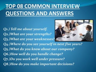 Most Common Interview Questions.pptx | Resume Writing and Advice | Job ...