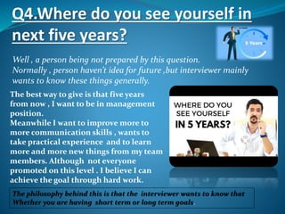 Most Common Interview Questions.pptx | Resume Writing and Advice | Job Search