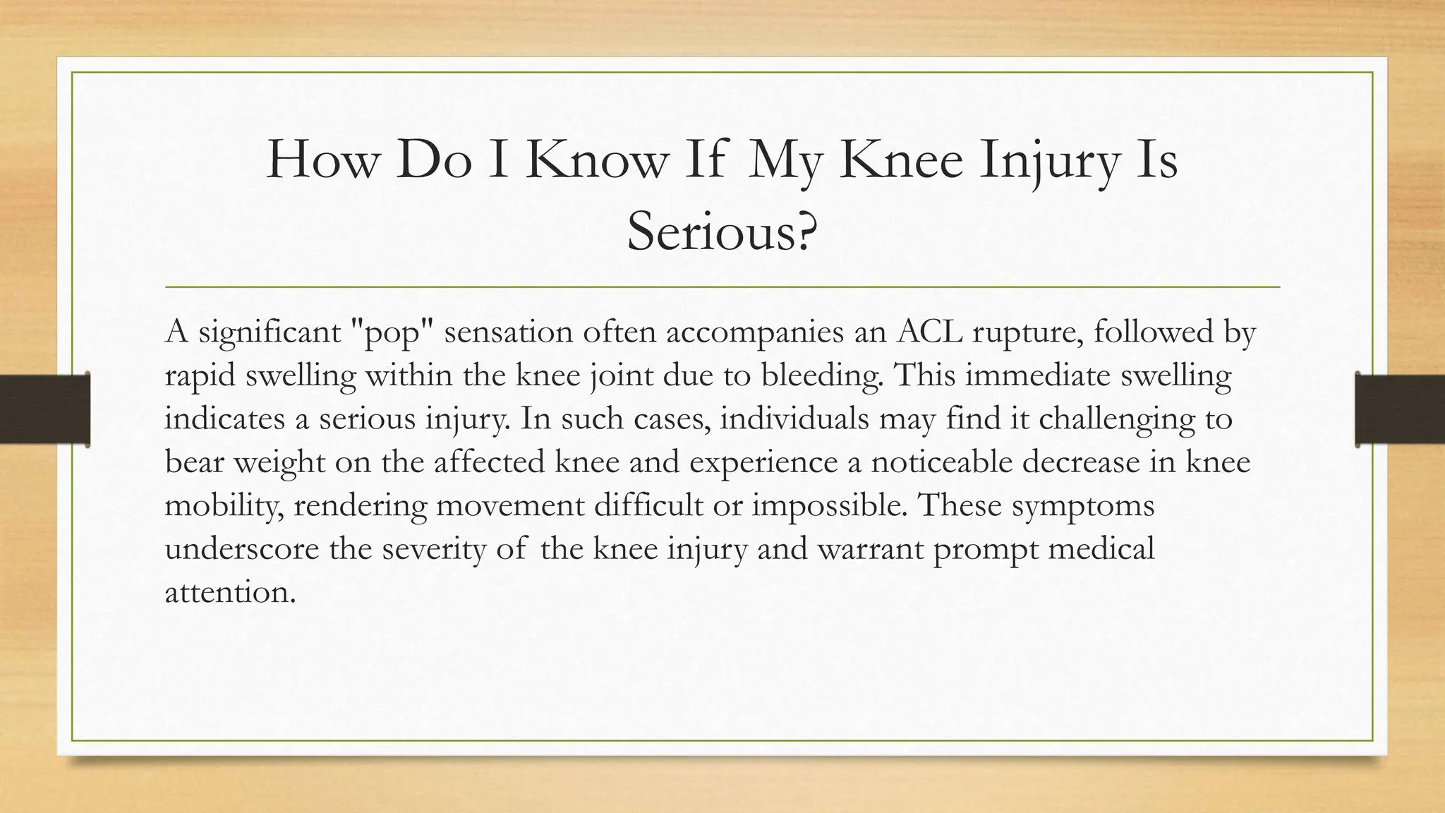 Most common knee injuries & their treatments - Knee Clinic | PPTX ...