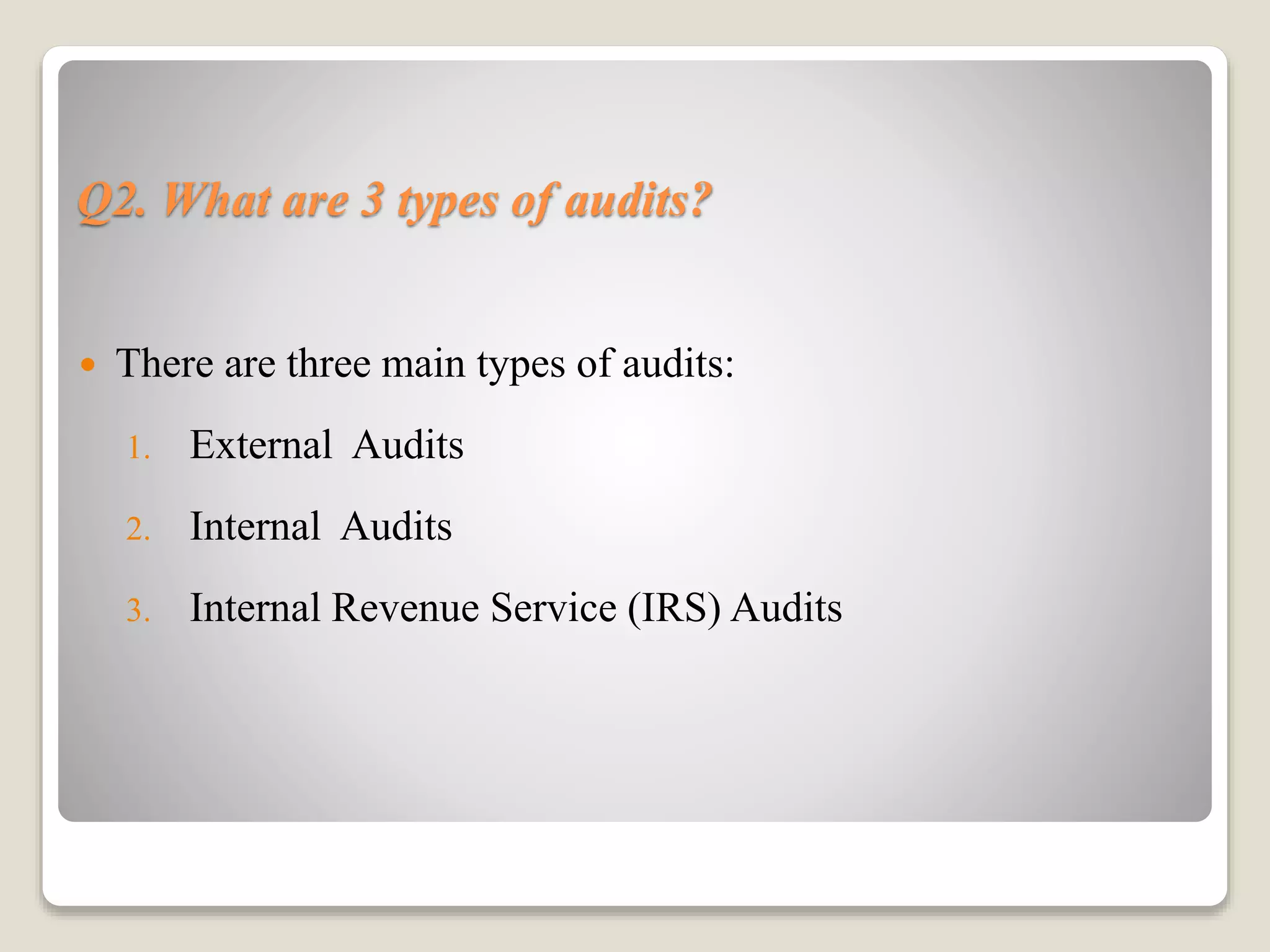 Most common questions about internal audit | PPSX