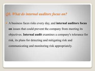 Most common questions about internal audit | PPSX