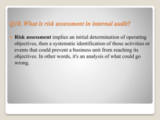 Most common questions about internal audit | PPSX
