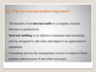 Most common questions about internal audit | PPSX