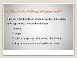 Most common questions about internal audit | PPSX