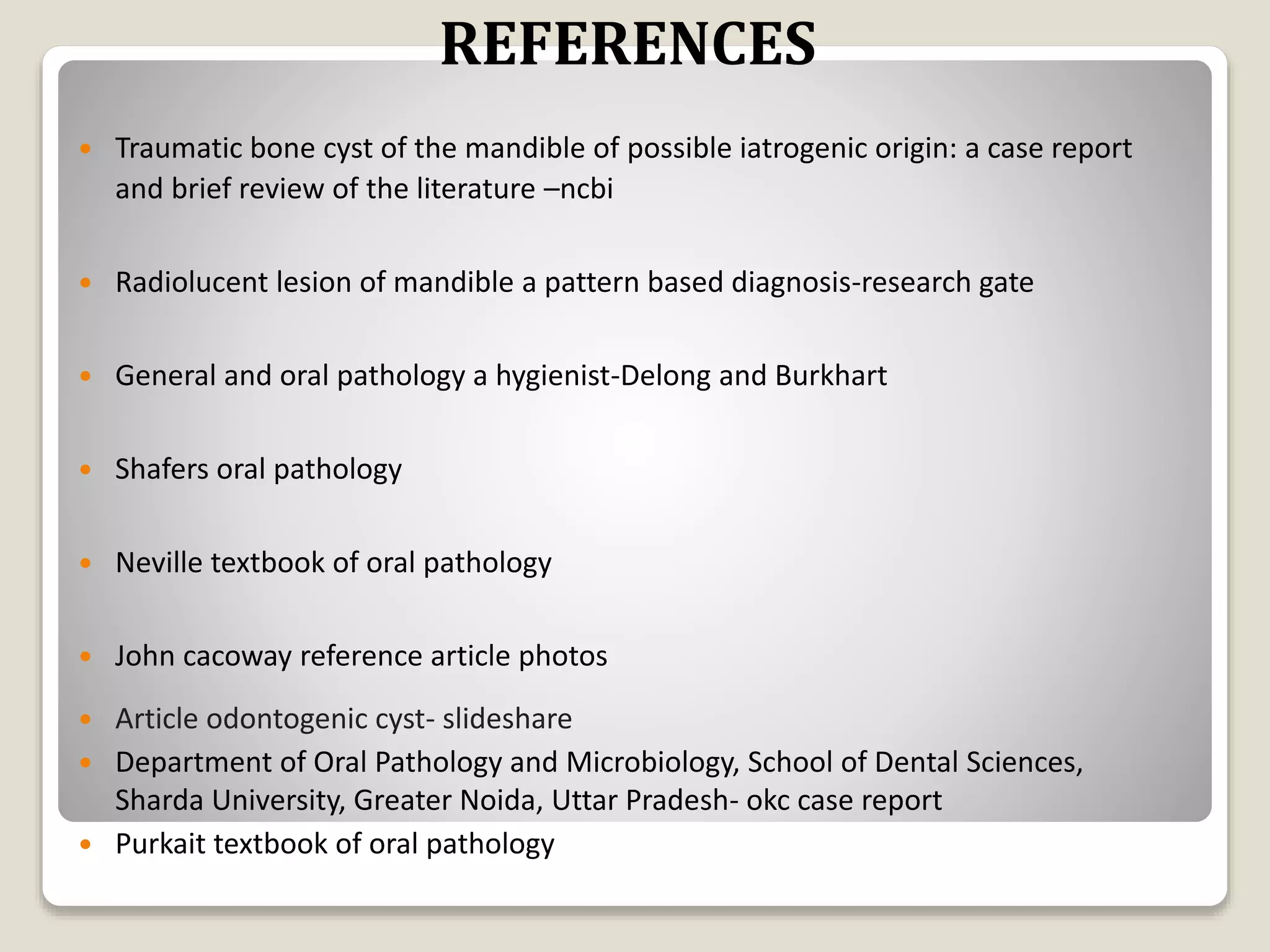 Cyst/pathologies in mandible DDX | PPTX | Dental Health | Diseases and ...