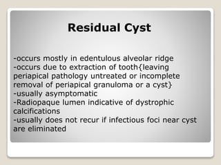 Cyst/pathologies in mandible DDX | PPTX