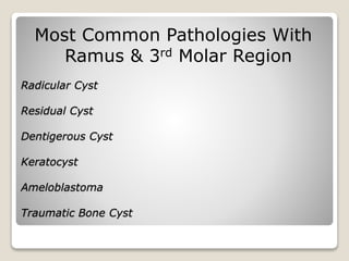 Cyst/pathologies in mandible DDX | PPT