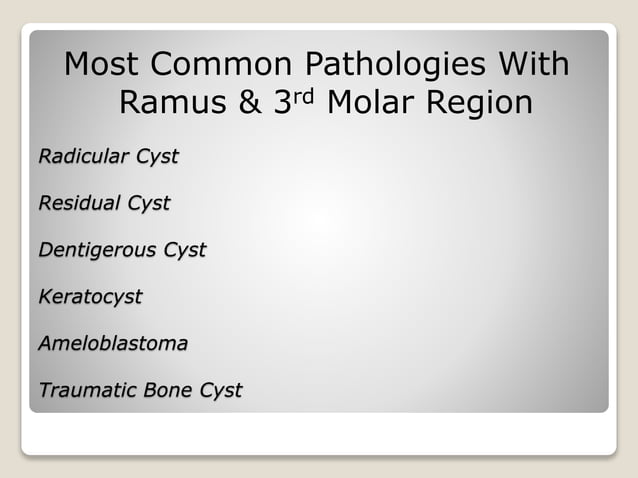 Cyst/pathologies in mandible DDX | PPTX | Dental Health | Diseases and ...