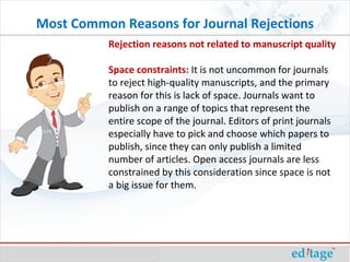 Most common reasons for journal rejections | PPT