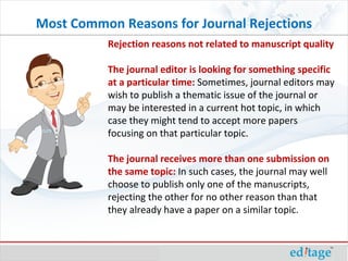Most common reasons for journal rejections | PPT
