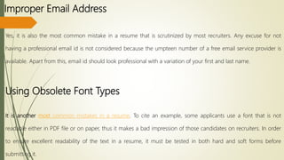 Most common resume mistakes | PPTX