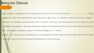 Most common resume mistakes | PPT