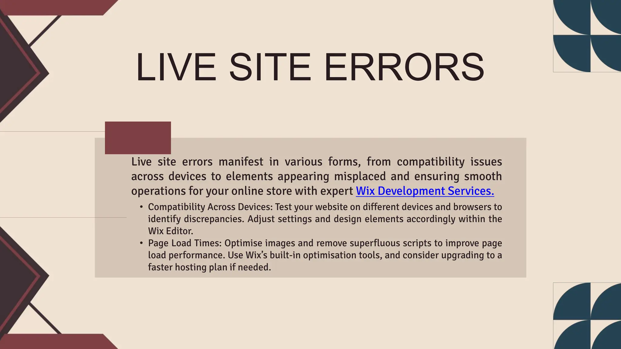 Most Common Technical Issues on Wix Websites | PPTX