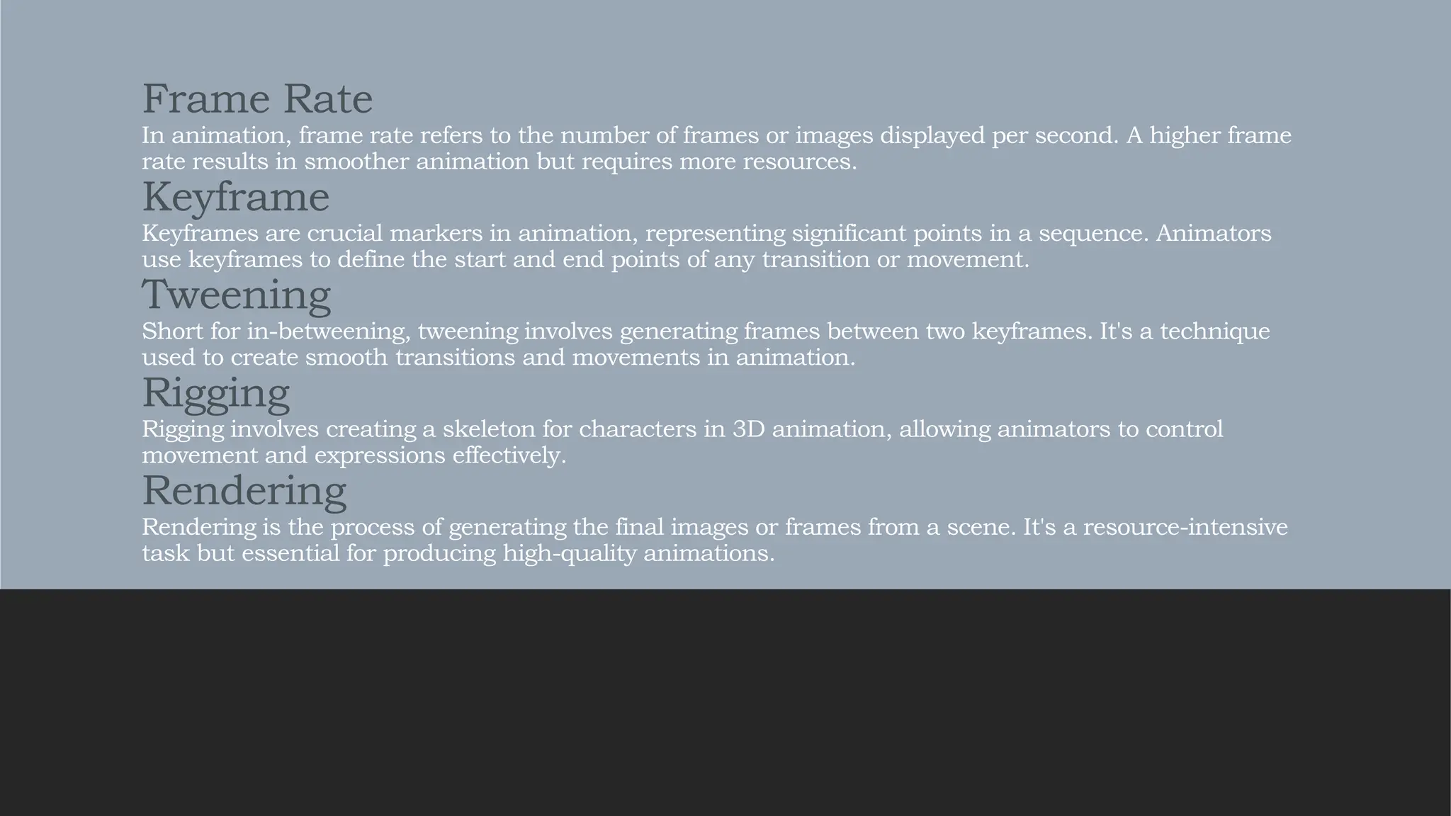 Most Common Terms That Are Used in Animation Industry | PPTX