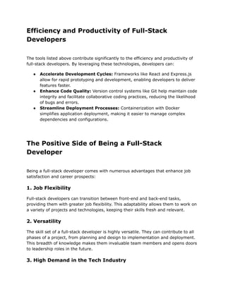 Most Common Tools in Full Stack Development | PDF