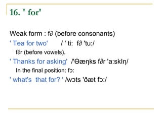 Most common weak forms in english | PPT