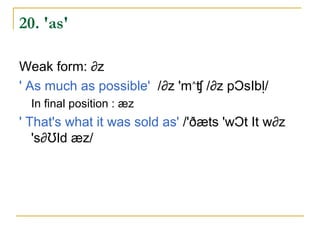 Most common weak forms in english | PPT