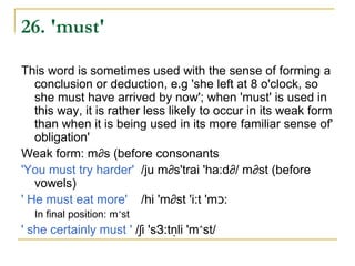 Most common weak forms in english | PPT