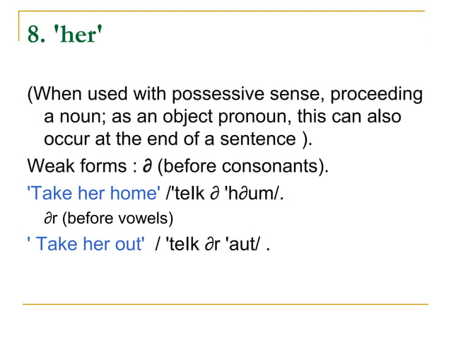 Most common weak forms in english | PPT