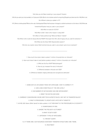 Most comprehensive list of interview questions for sap bw consultants | PDF