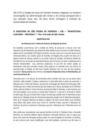 Mosteiro de são pedro de pedroso | DOCX