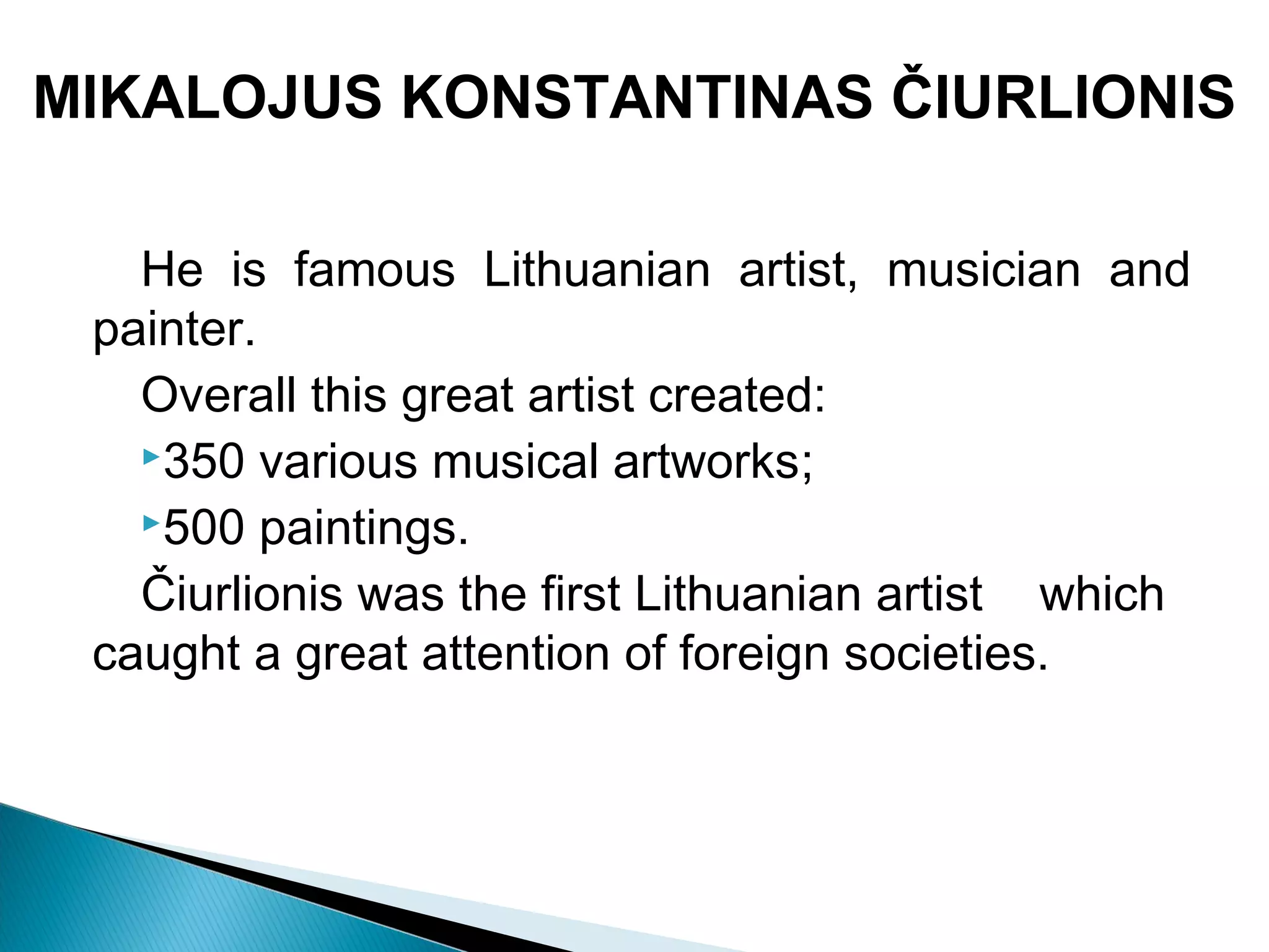 Most famous artists of Lithuania | PPT | Poetry | Books and Literature