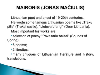 Most famous artists of Lithuania | PPT | Poetry | Books and Literature