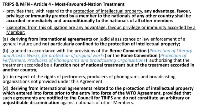 Most Favoured Nation Treatment.pptx | Business | Business and Finance