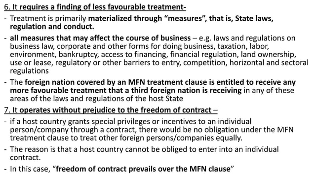 Most Favoured Nation Treatment.pptx | Business | Business and Finance