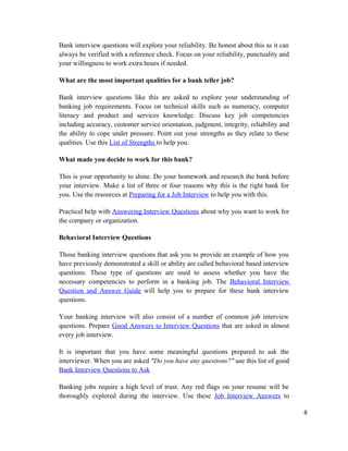 Most frequently asked bank interview questions | DOC