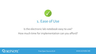 Most important features when choosing an electronic lab notebook | PPT