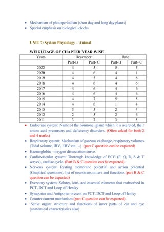 Most Important Topics For CSIR Life Science | DOCX