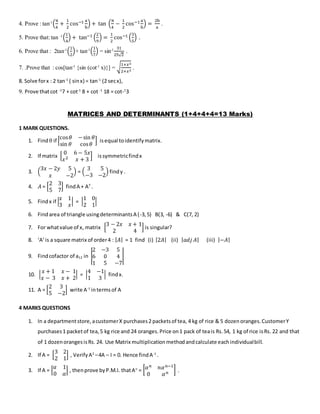 some important questions for practice clas 12 | DOCX