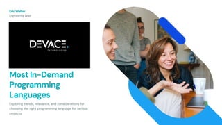 Most In Demand Programming Languages to Learn | PPT