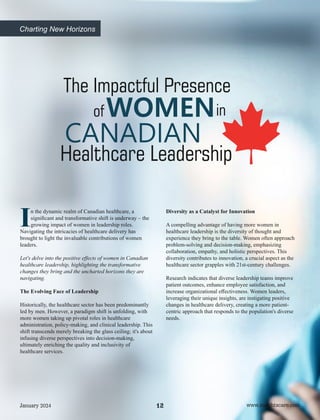 Most Influential Canadian Women Leaders in Healthcare, 2024 January ...