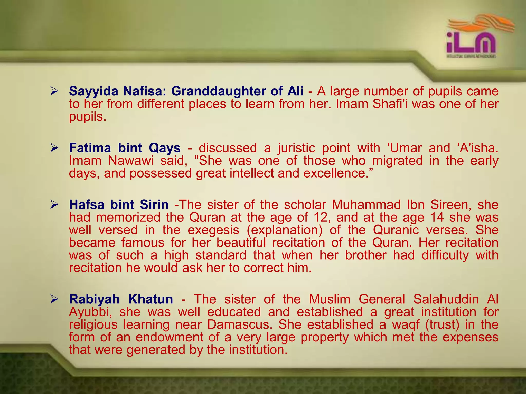 Most Influential Muslim Women In History.ppt