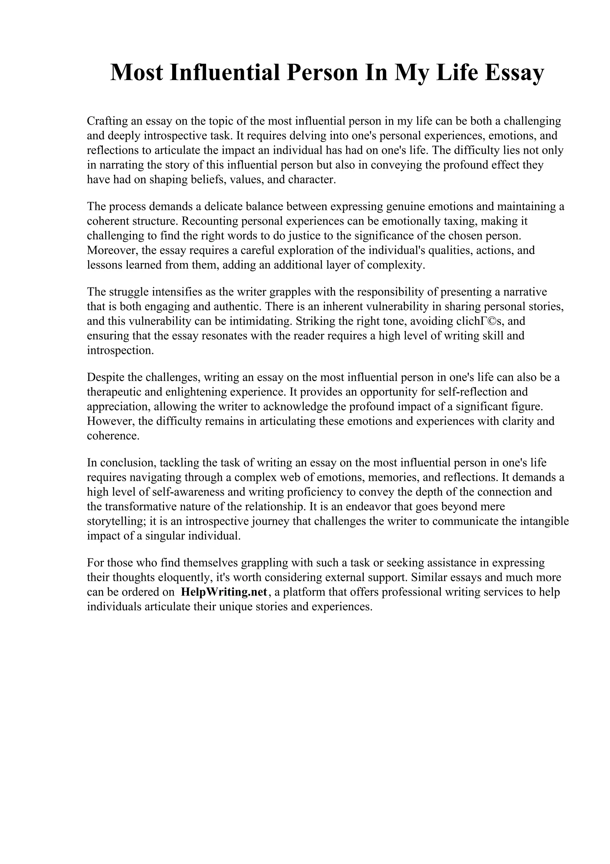 Most Influential Person In My Life Essay.pdf