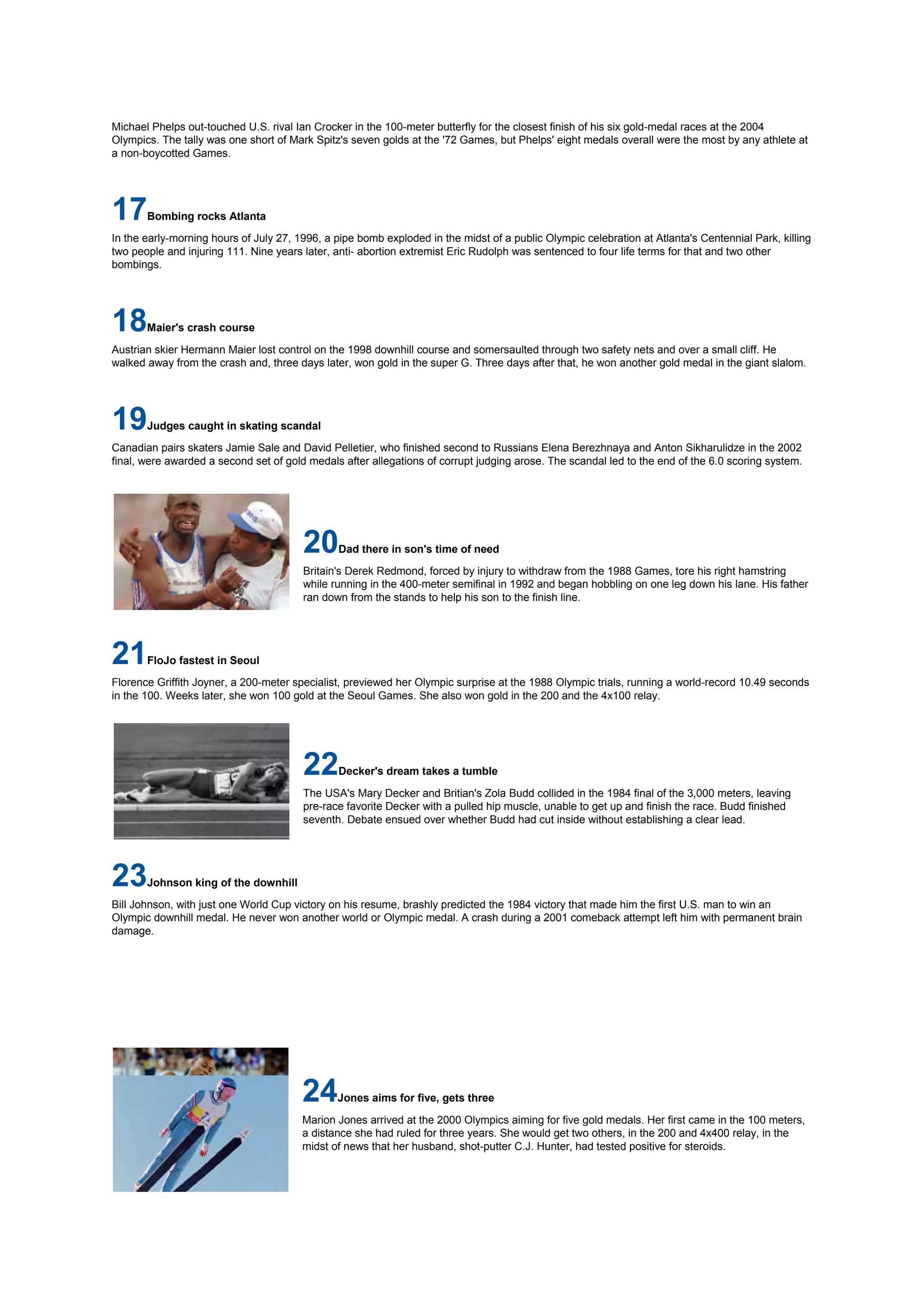 Most memorable olympic moments | PDF | Winter Olympic Sports | Olympic ...