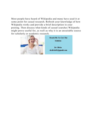 Most people have heard of Wikipedia and many have used it at some .docx