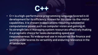 Most Popular Programming Languages for AI Development | PPTX