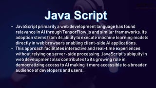 Most Popular Programming Languages for AI Development | PPTX