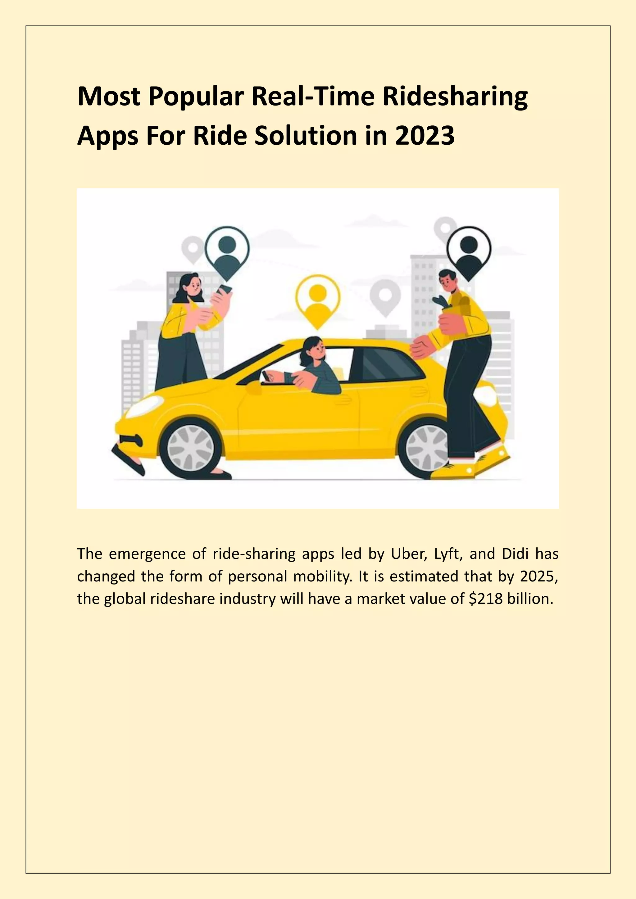 Most Popular Real-Time Ridesharing Apps For Ride Solution in 2023.pdf