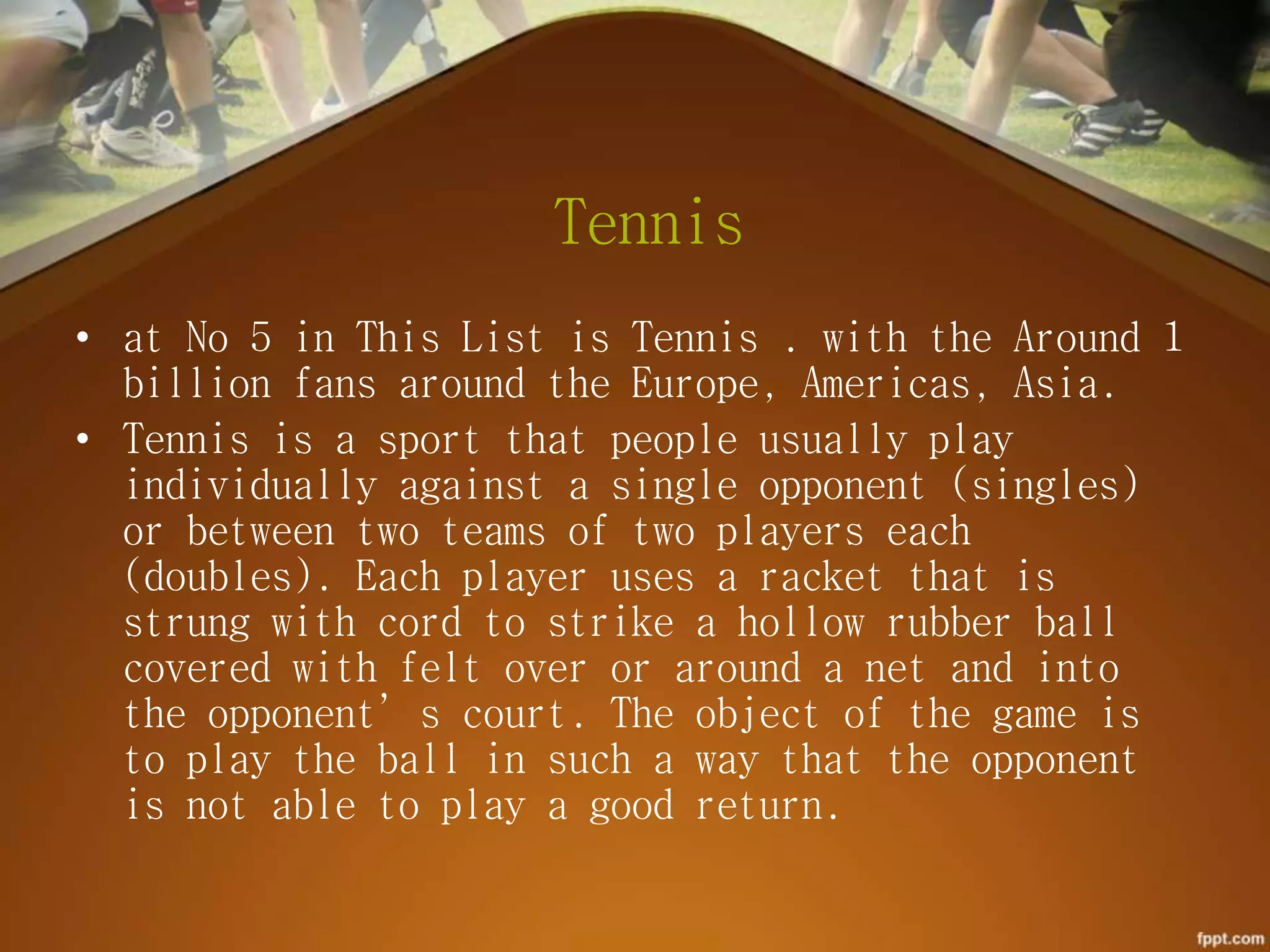 Most popular sports in the world | PPTX