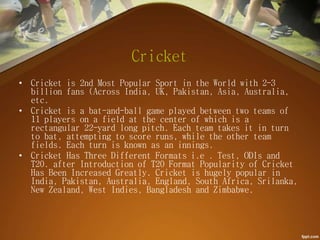 Most popular sports in the world | PPTX
