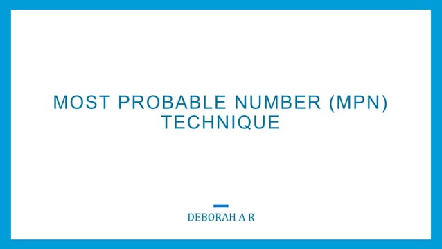 Most Probable Number Mpn Pptx Chemistry Science