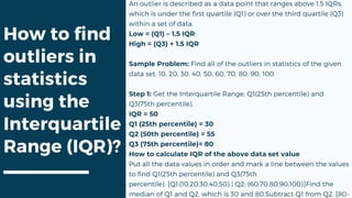Most prominent methods of how to find outliers in statistics | PPTX