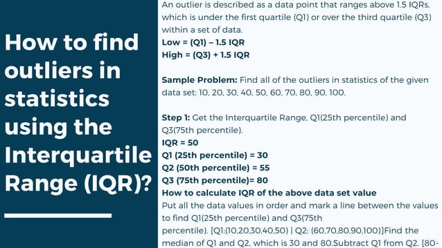 Most prominent methods of how to find outliers in statistics | PPTX